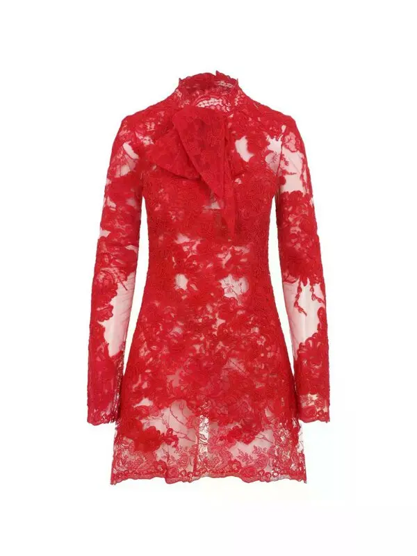 Ermanno Scervino Lace Bow-detail Mini Dress - Red
