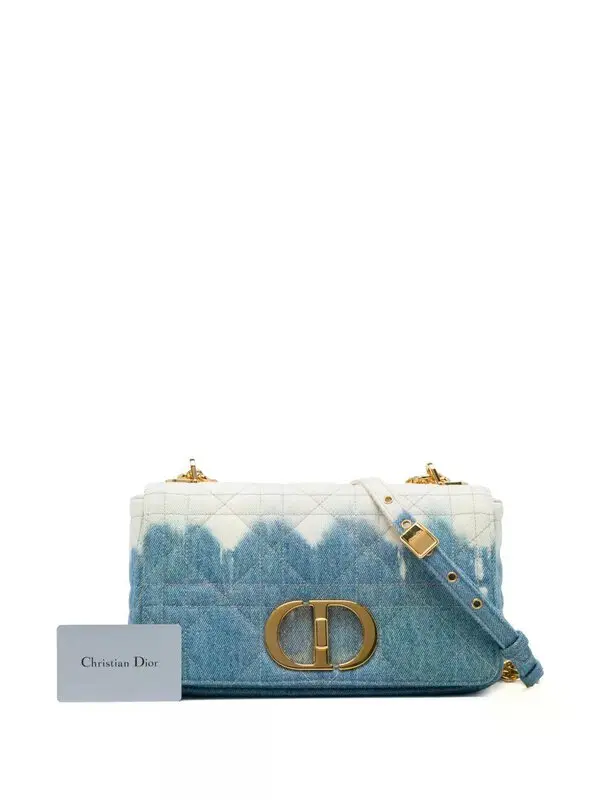 Dior 2022 Medium Denim Tie Dye Macrocannage Caro Bag Crossbody Bag