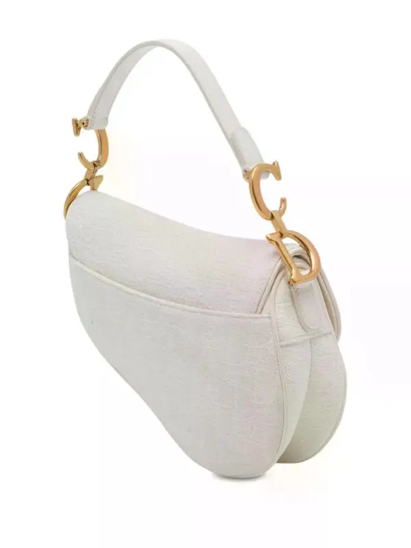 Dior 2020 Mini Oblique Embroidered Canvas Saddle Bag Satchel