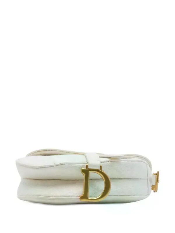 Dior 2020 Mini Oblique Embroidered Canvas Saddle Bag Satchel