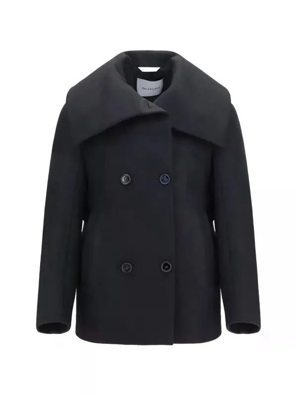Balenciaga Double-breasted Shawl-collar Coat - Black