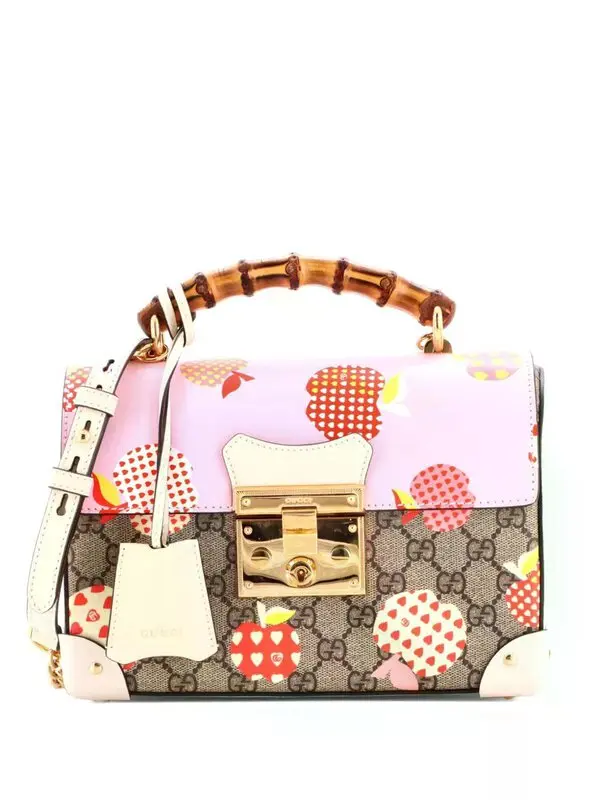 Gucci Padlock Bamboo Printed Gg Coated Canvas Small Shoulder Bag - Brown