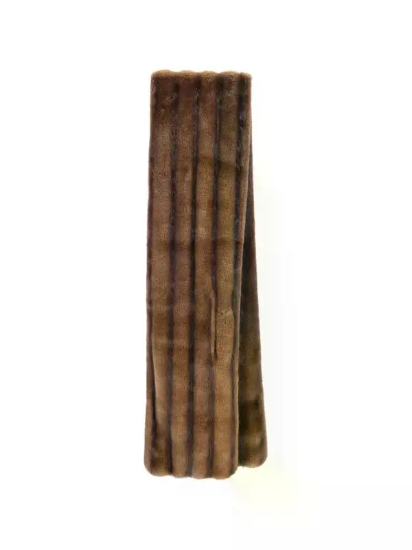 THE FRANKIE SHOP Faux-fur Striped Scarf - Brown