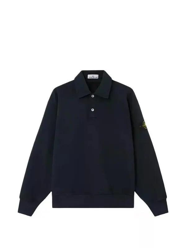 Stone Island Logo-patch Long-sleeved Polo Shirt