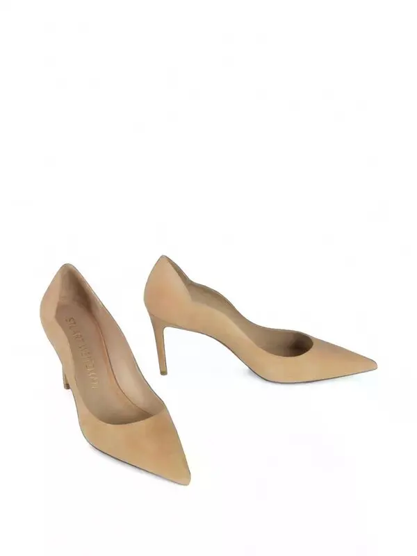 STUART WEITZMAN Scalloped Calf Suede Pumps