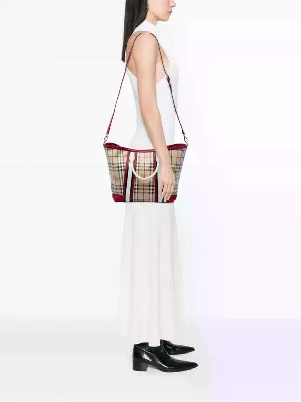 Burberry 2000-2017 Medium Haymarket Check Coated Canvas Jameson Tote Bag