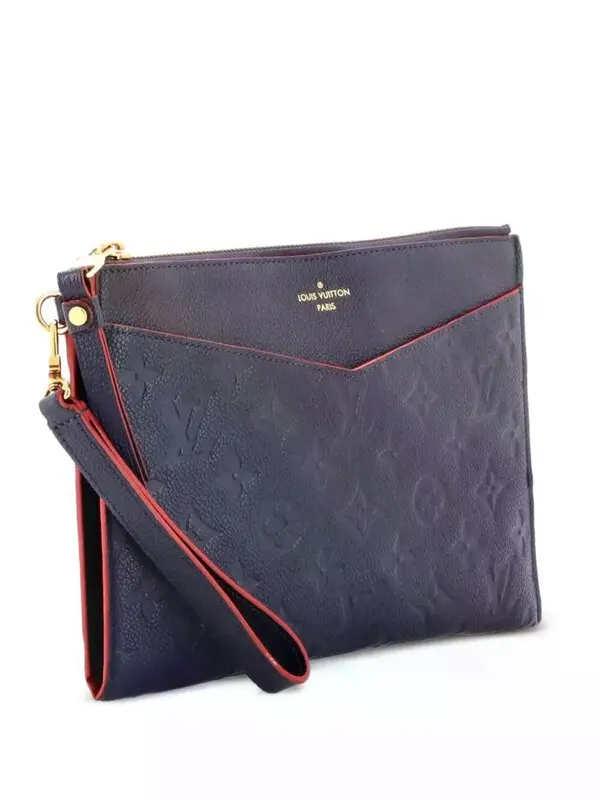 LOUIS VUITTON Pochette Melanie Monogram Empreinte Leather Mm Clutch Bag - Blue