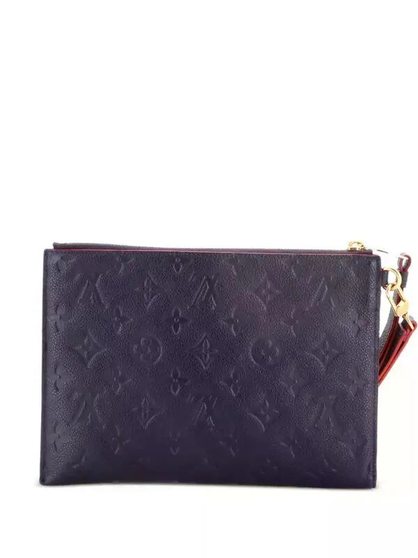 LOUIS VUITTON Pochette Melanie Monogram Empreinte Leather Mm Clutch Bag - Blue