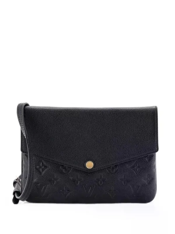 LOUIS VUITTON Twice Handbag Monogram Empreinte Leather Crossbody Bag - Black
