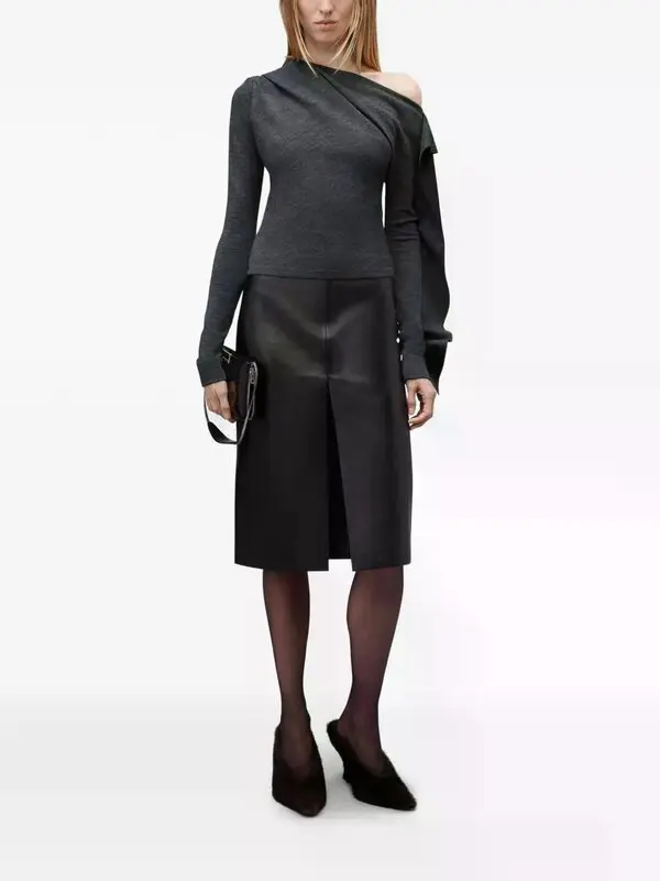 Alexander Wang Off-shoulder Ruffled Sweater - Grey