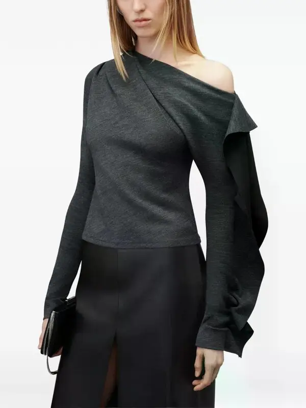 Alexander Wang Asymmetric Drape Top - Grey