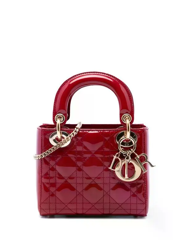 Dior 2018 Mini Patent Cannage Lady Satchel