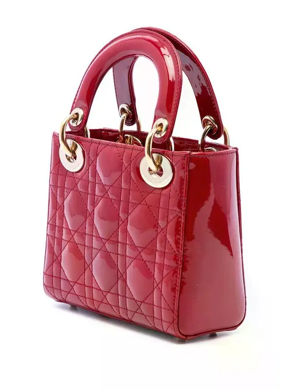 Dior 2018 Mini Patent Cannage Lady Satchel