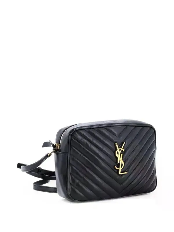 Saint Laurent Lou Camera Bag Matelasse Chevron Leather Small Crossbody Bag - Black
