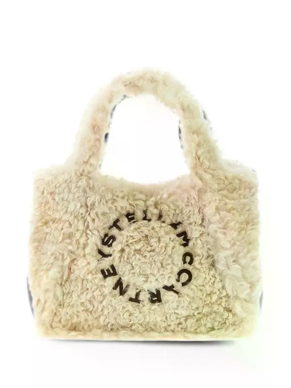 Stella McCartney Logo-embroidered Shearling-effect Tote Bag