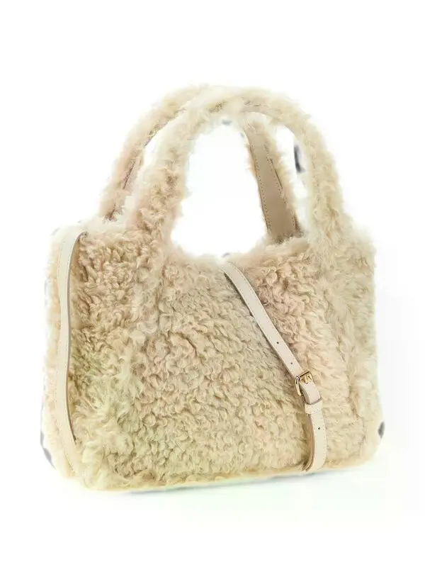 Stella McCartney Logo-embroidered Shearling-effect Tote Bag
