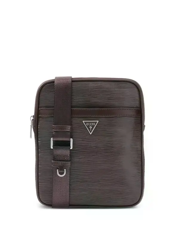 Guess Milano Textured-finish Messenger Bag - Brown