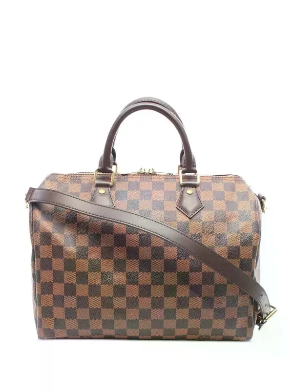 LOUIS VUITTON 2014 Damier Ebene Speedy Bandouliere Satchel Bag - Brown