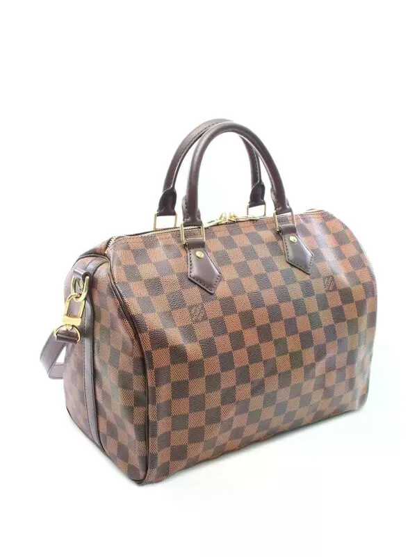 LOUIS VUITTON 2014 Damier Ebene Speedy Bandouliere Satchel Bag - Brown
