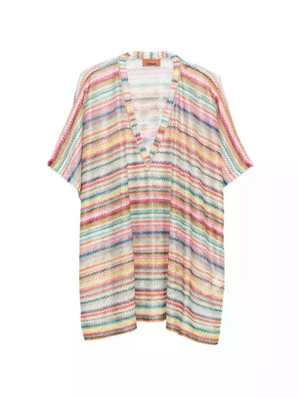 Missoni Zigzag Knit Kaftan Midi Dress - Neutrals