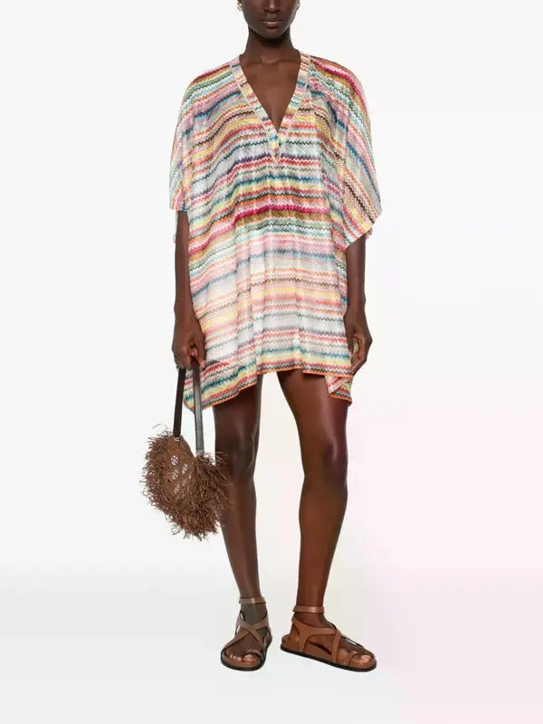 Missoni Zigzag Knit Kaftan Midi Dress - Neutrals