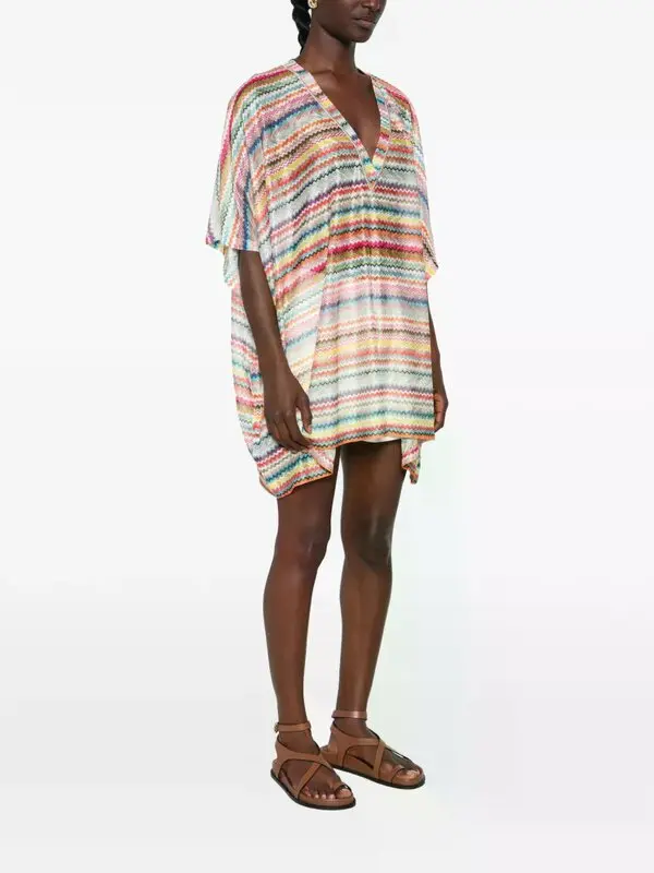 Missoni Zigzag Knit Kaftan Midi Dress - Neutrals