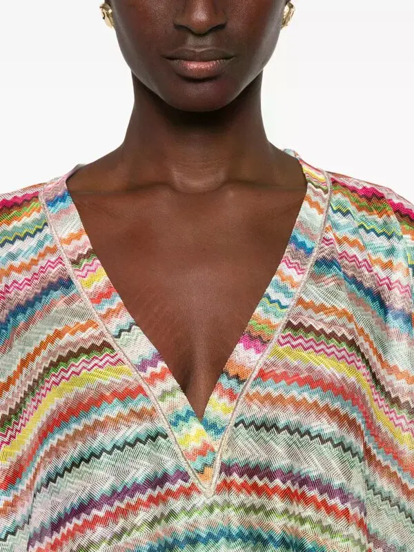 Missoni Zigzag Knit Kaftan Midi Dress - Neutrals