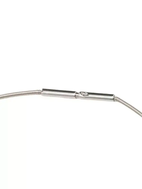 Hermès 2000-2026 Palladium Plated Enamel Cage D H Pendant Necklace Costume Necklace - Black