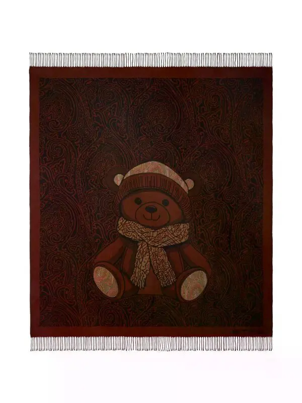 Etro Teddy Bear Jacquard Blanket - Brown