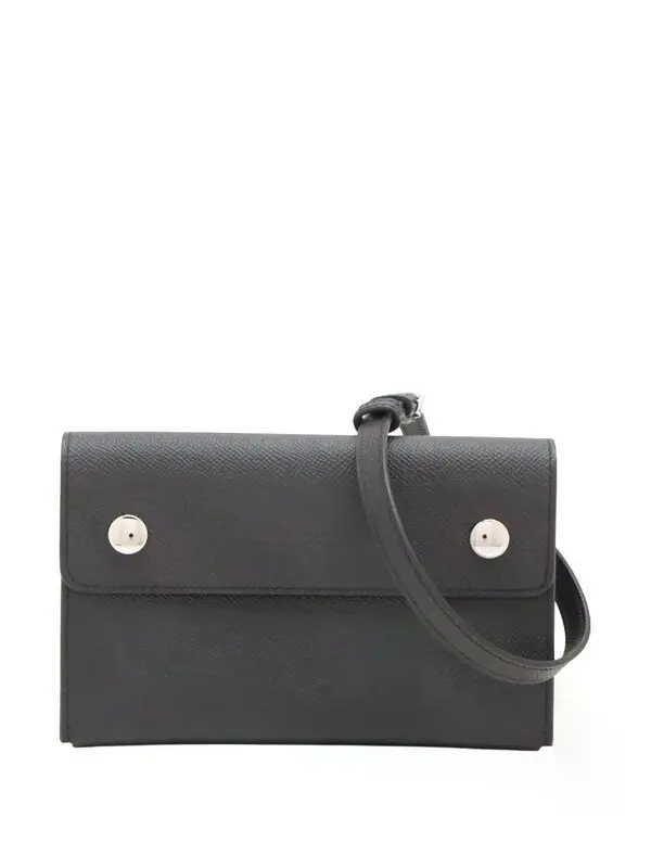Hermès 2025 Epsom Hermesnap Wallet On Strap Crossbody Bag - Black