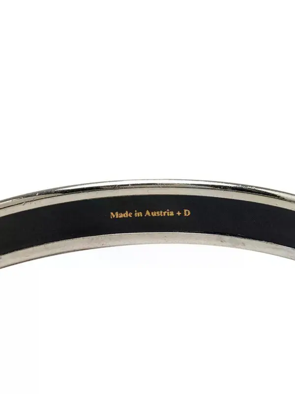 Hermès 1980-2000 Narrow Caleche Enamel Bangle 65 Costume Bracelet - Black