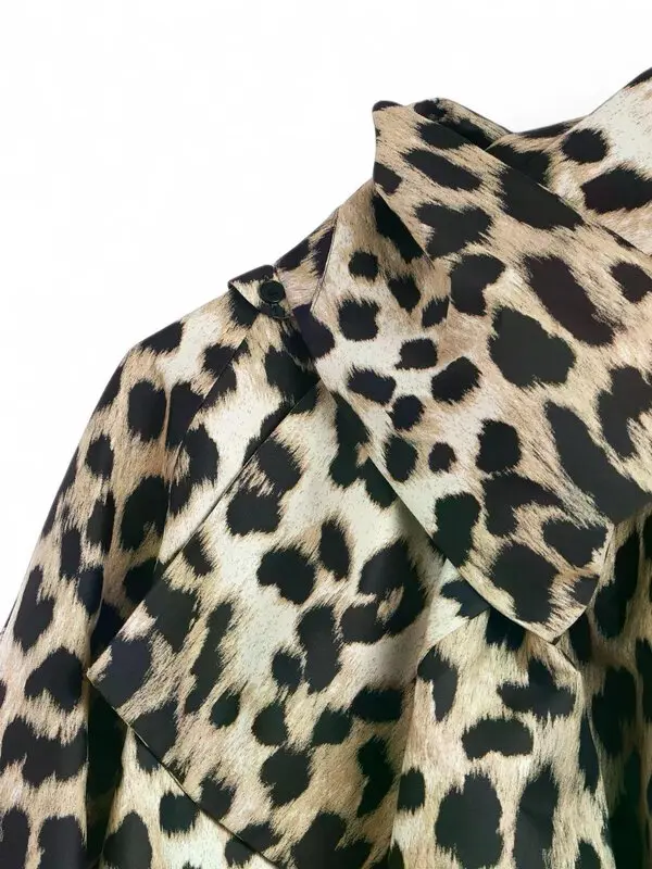 Givenchy Cocoon Coat In Leopard Jacquard With Scarf