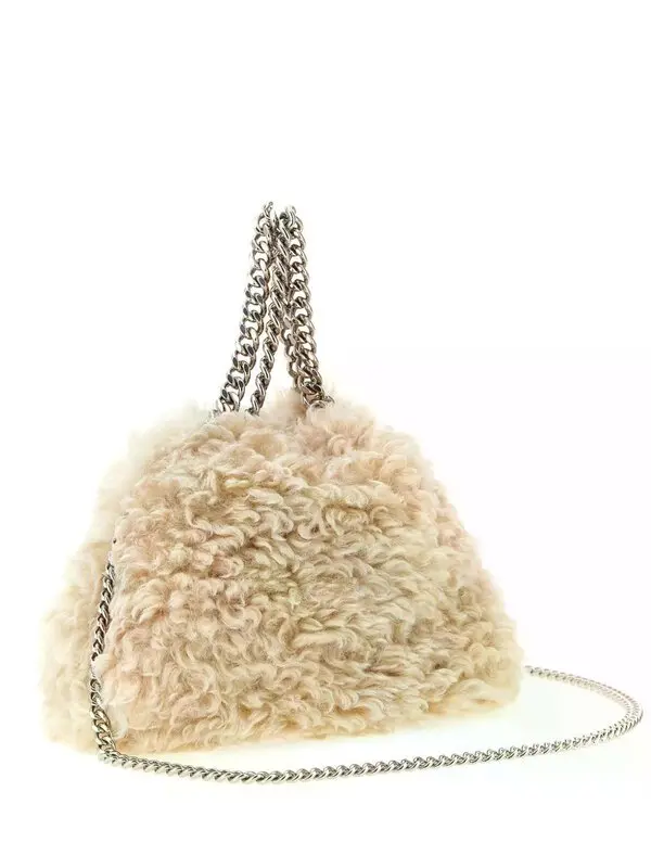 Stella McCartney Mini Falabella Shearling-effect Tote Bag - Neutrals