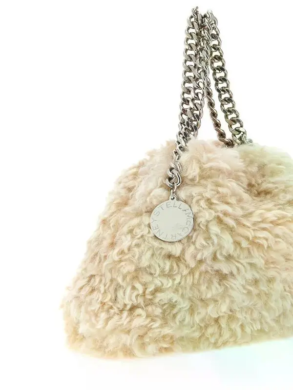 Stella McCartney Mini Falabella Shearling-effect Tote Bag - Neutrals