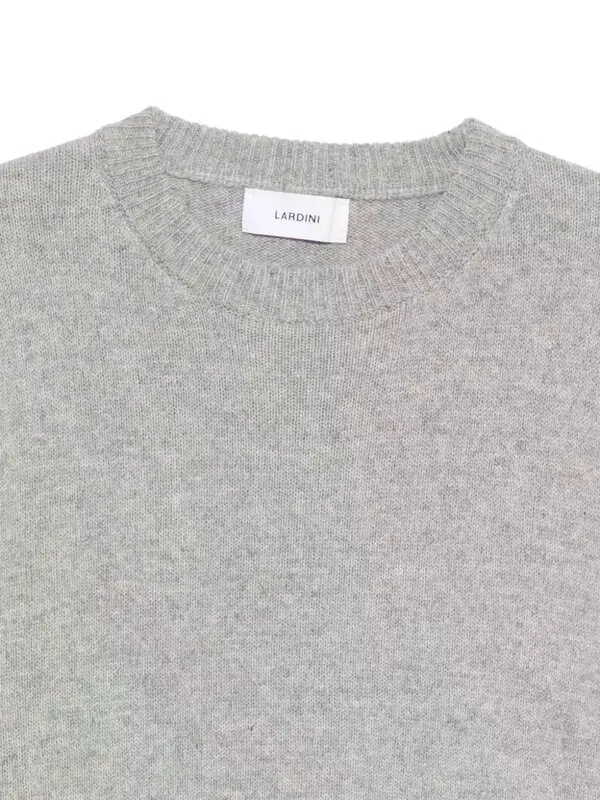 LARDINI Ribbed-trim Crew-neck Sweater - Grey