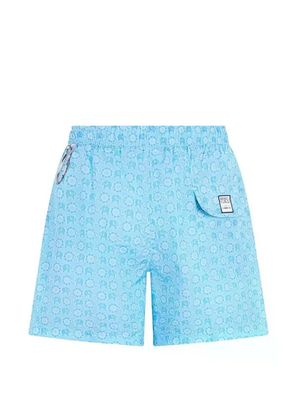 Fedeli Elephant-print Swim Shorts