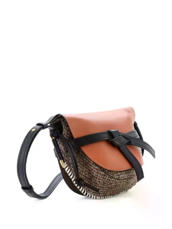 Loewe Gate Shoulder Bag Leather With Tweed Small Crossbody Bag