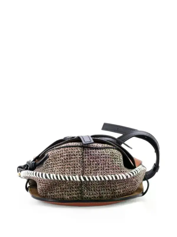 Loewe Gate Shoulder Bag Leather With Tweed Small Crossbody Bag