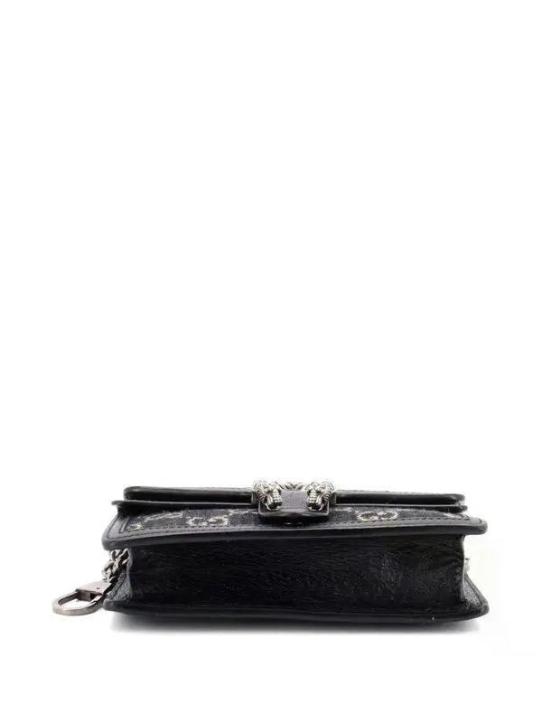 Gucci Dionysus Bag Gg Denim Super Mini Crossbody Bag - Black
