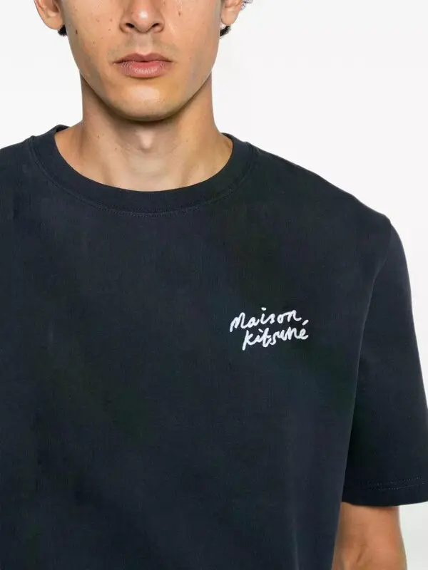 Maison Kitsuné Logo-embroidered T-shirt