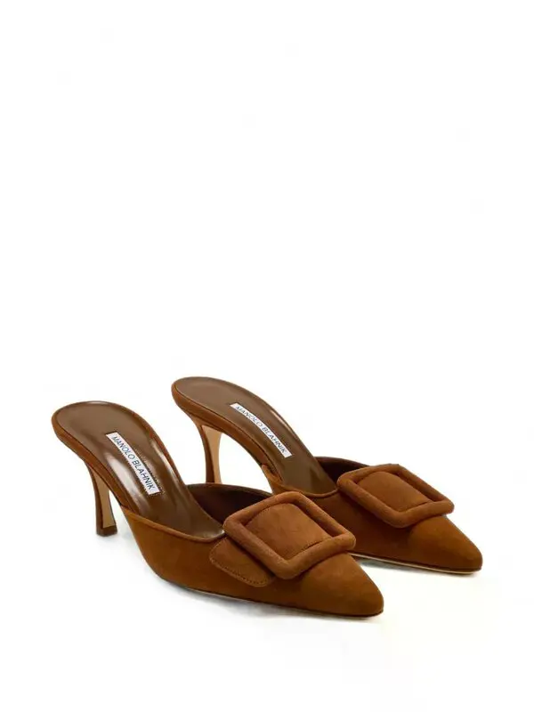 Manolo Blahnik Maysale Buckle-detail Suede Mules