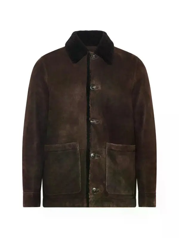YVES SALOMON Shearling-trimmed Suede Jacket