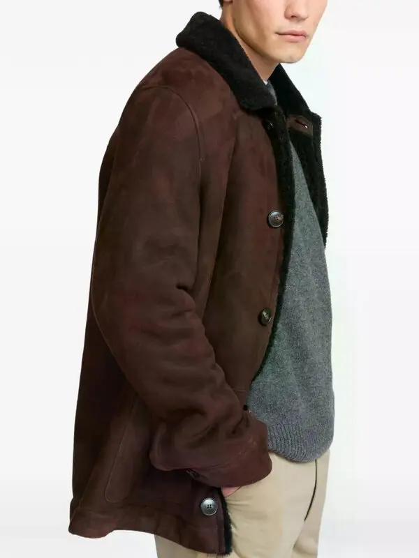 YVES SALOMON Shearling-trimmed Suede Jacket
