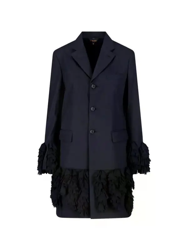 Comme Des Garçons Ruffled-trim Single-breasted Blazer