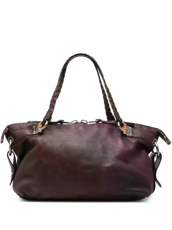 Gucci 2000-2015 Medium Leather Bamboo Bar Tote Bag