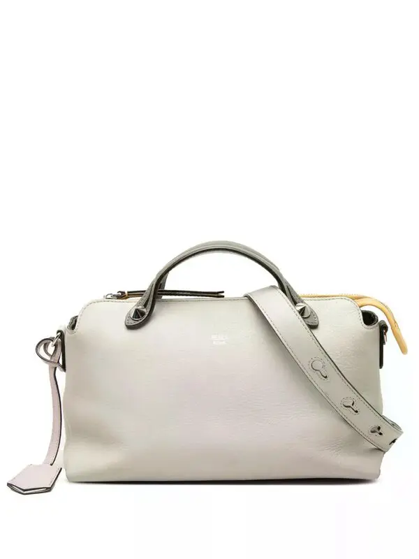 Fendi 2010-2026 Medium Tricolor Leather The Way Satchel - Grey