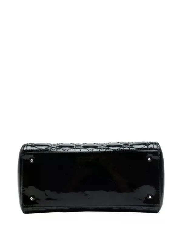 Dior 2011 Medium Patent Cannage Lady Satchel - Black