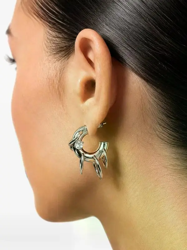 PANCONESI Crystal-embellished Hoop Earrings - Silver