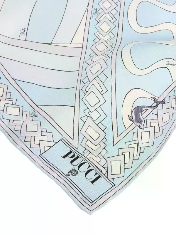 Emilio Pucci Onda And Iride Print Silk Scarf