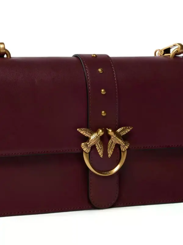 Pinko Medium Love Bag One Leather Handbag With New Buckle - Red